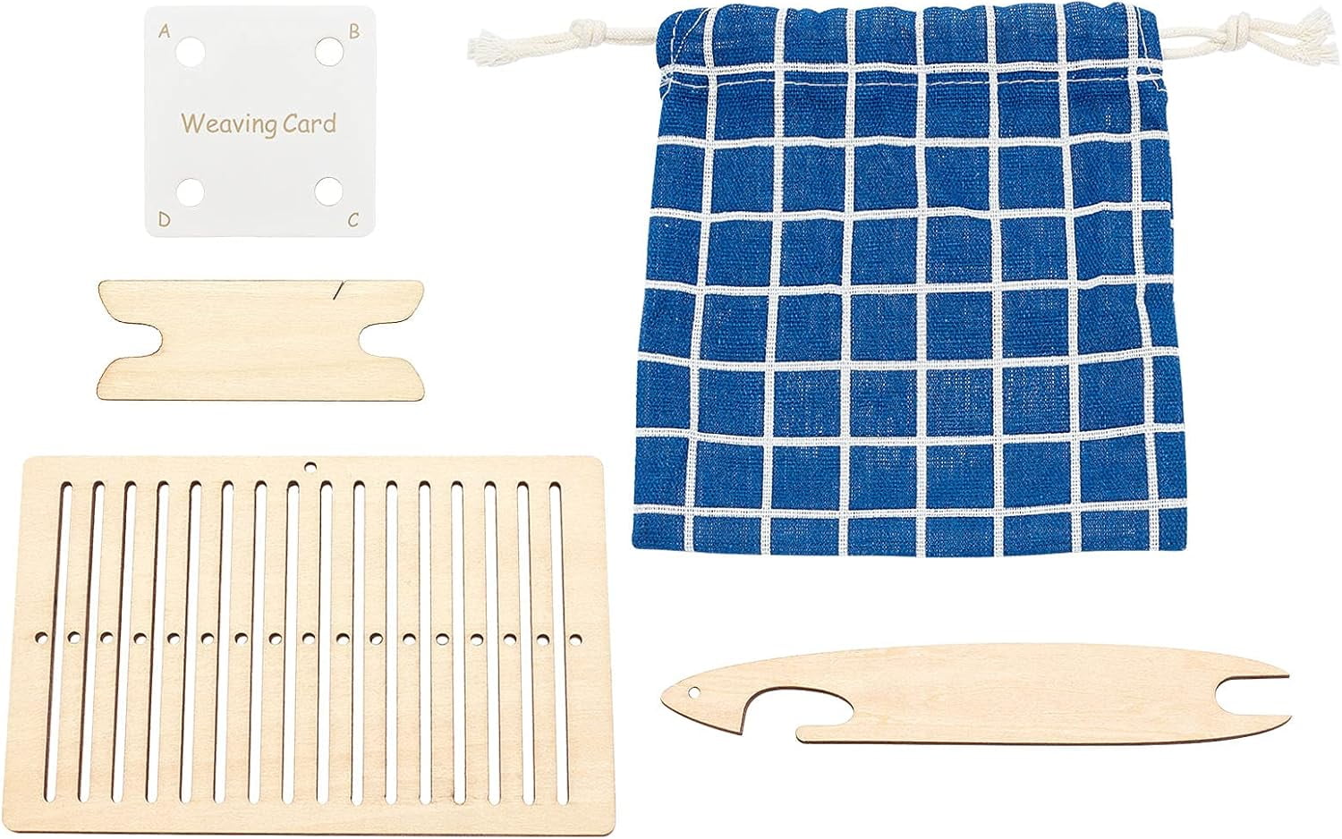 DIY 2 Sets Weaving Loom Kit 2 Styles Wooden Knitting Tools Set Belt ...