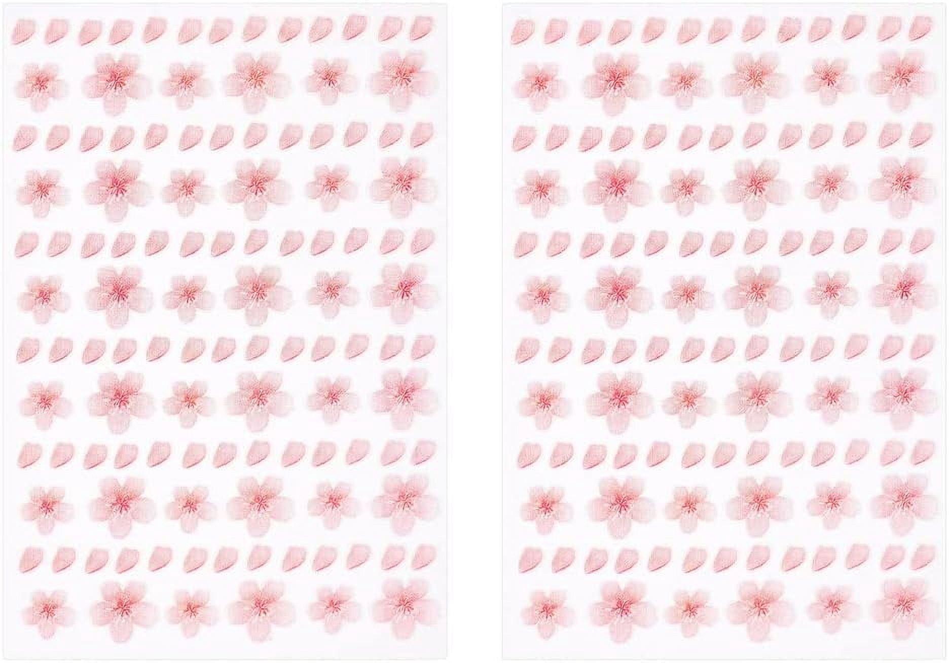 DIY 2 Sheets Cherry Blossom Face Stickers Pink Flower Temporary Face ...
