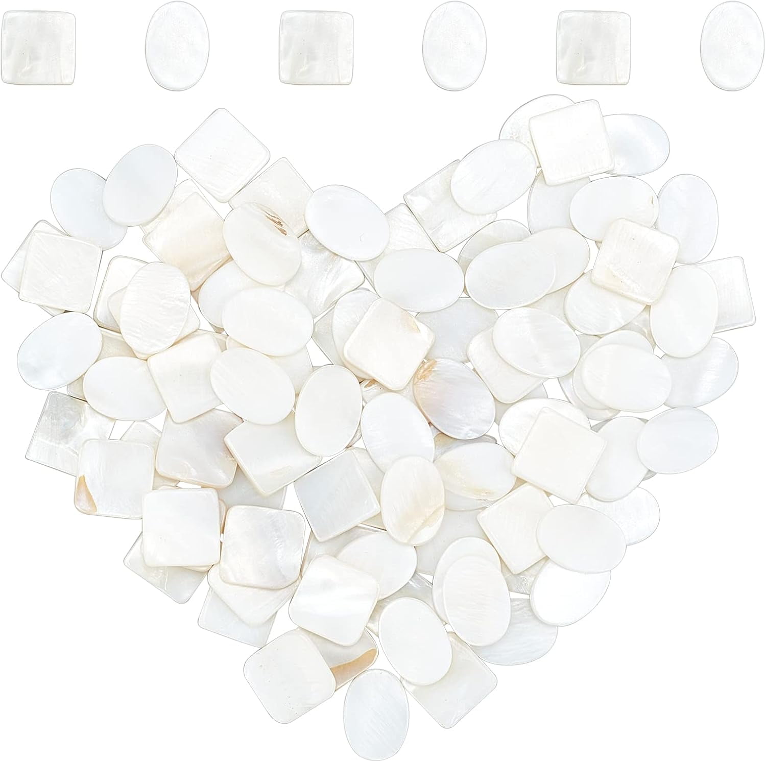 DIY 2 Styles 100PCS Bulk Mother of Pearl Mosaic Tiles Natural Shell ...