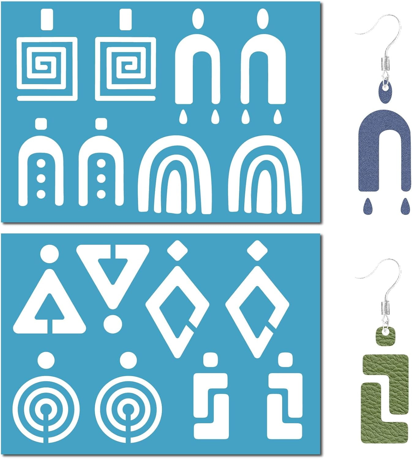 DIY 2 Styles Geometric Shape Templates Reusable Acrylic Geometry ...