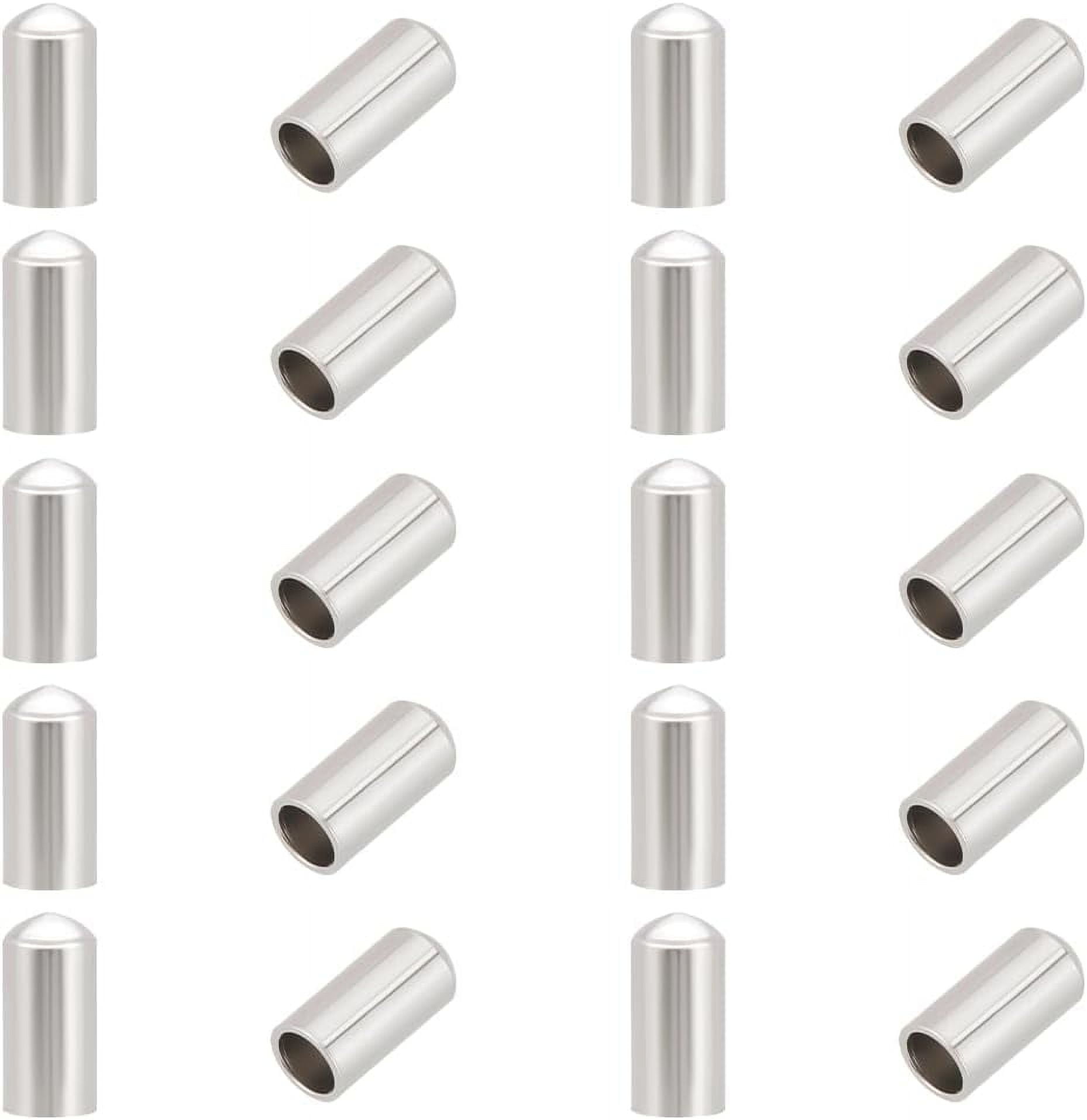 DIY 20 PCS Stainless Steel Column End Caps Leather Cord Ends Leather Cord Terminators for ...