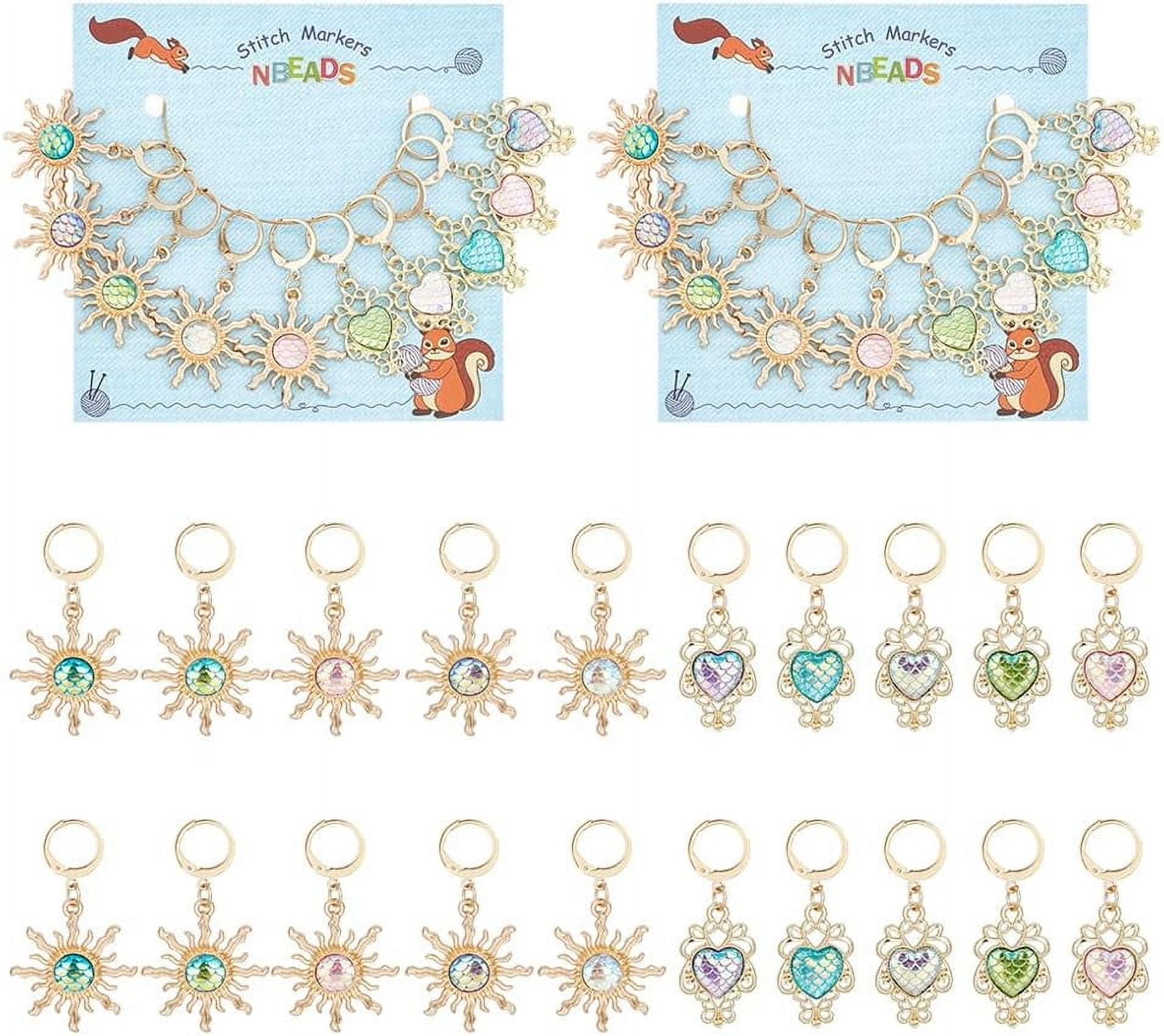 DIY 20 Pcs Sun Heart Stitch Markers Plastic Crochet Stitch Marker ...
