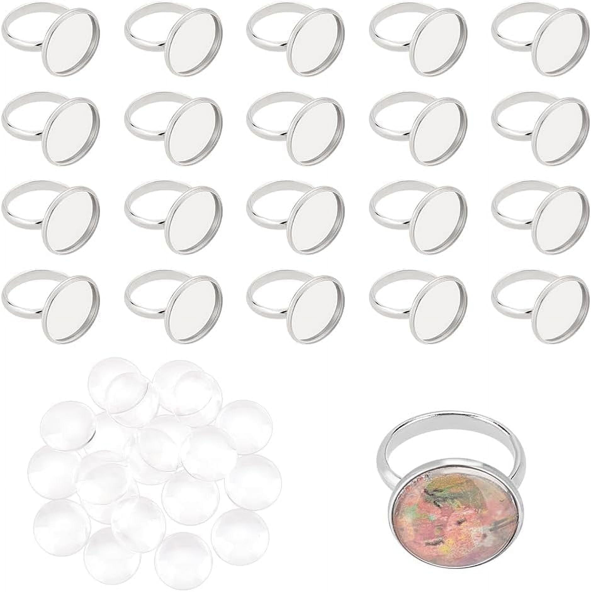 DIY 20 Sets 16mm Hypoallergenic Stainless Steel Adjustable Ring Making ...