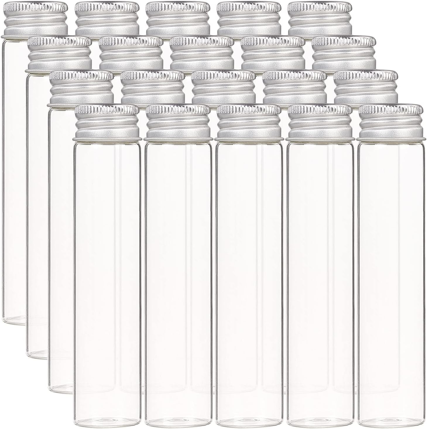 DIY 20Pcs 25ml Glass Sealed Bottle with Screw Aluminum Cap Clear Liquid ...