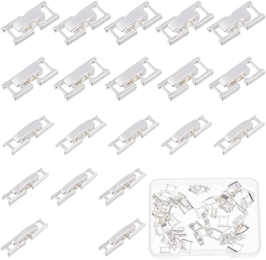 DIY 20Pcs 4 Sizes Fold Over Jewelry Clasp 15-17mm in Length Brass Fold ...