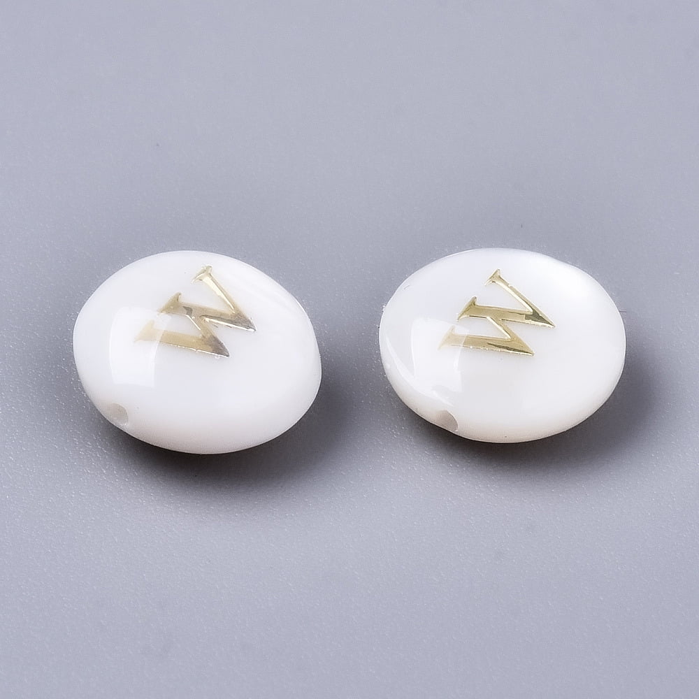 DIY 20pc Natural Freshwater Shell Beads with Golden Plated Brass Etched ...