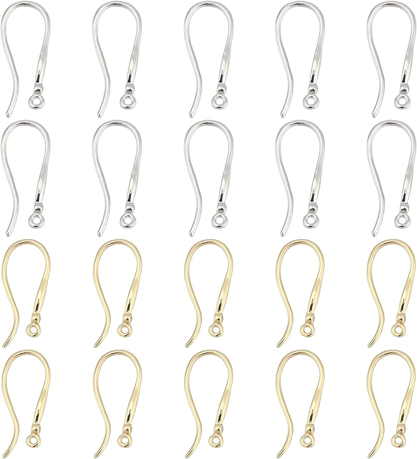 DIY 20pcs 18K Gold Plated Earring Hooks French Ear Wire Golden Platinum ...