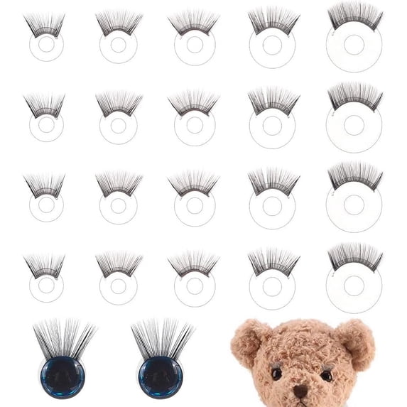 DIY 20pcs Safety Eyelashes 5 Sizes Eyelashes for Doll Making Eye Make ...