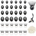 DIY 24 Sets Craft Eyes Oval Safety Eyes with Eyelashes 4 Sizes ...