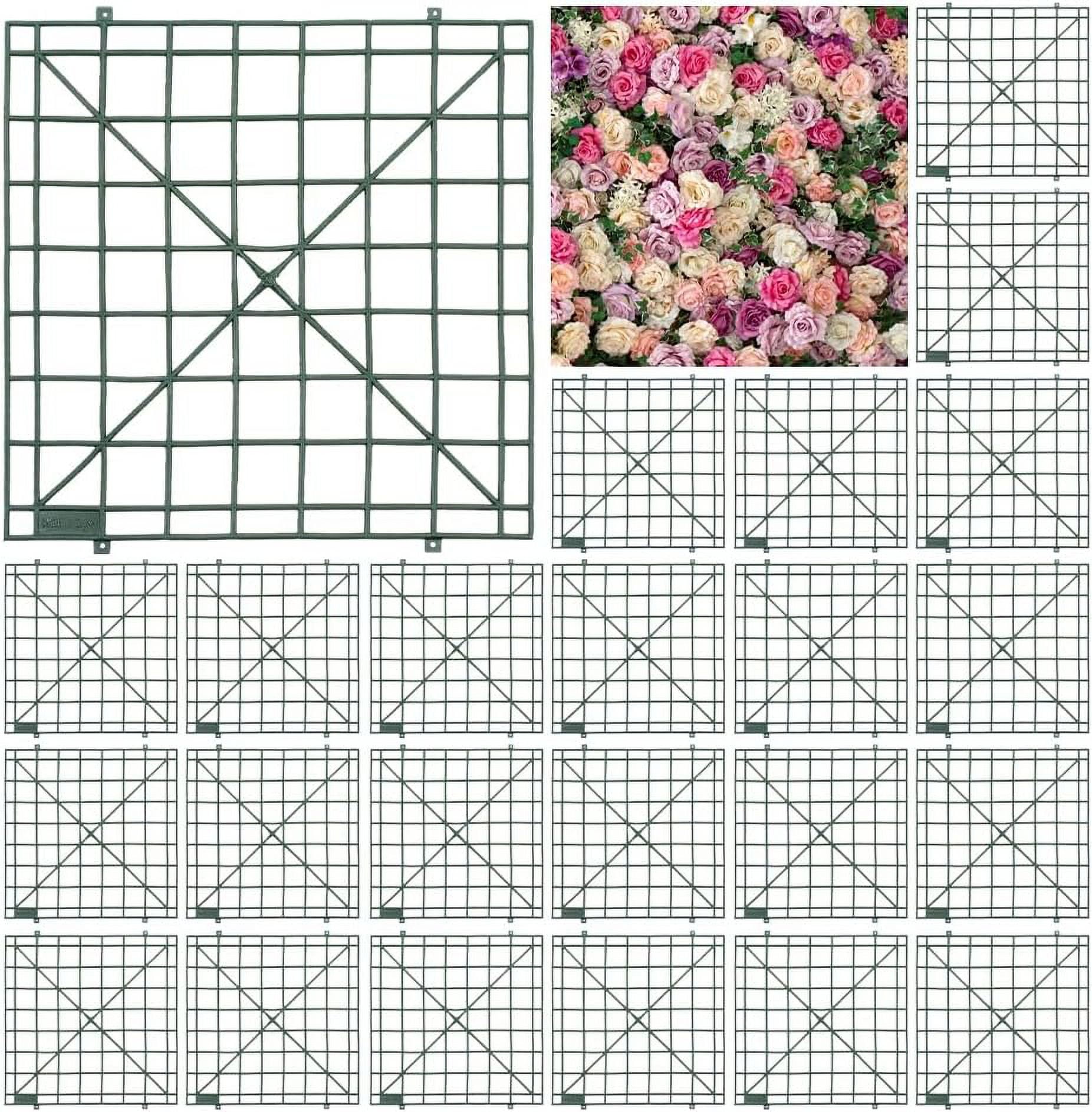 DIY 24Pcs Artificial Flower Grid Panels 64 Barb Flower Grid Panels Dark ...