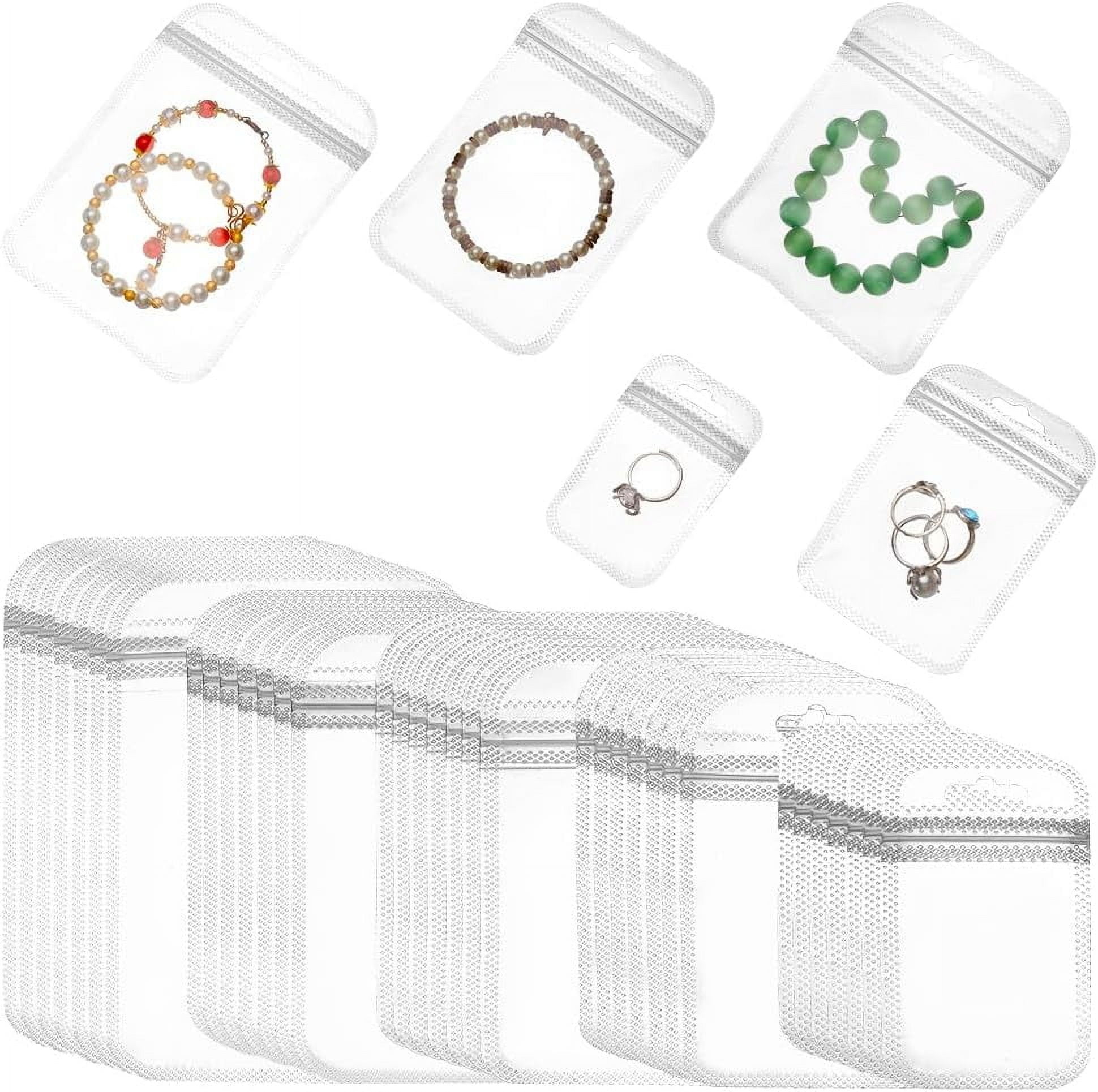 DIY 250 Pcs 5 Sizes Clear PVC Jewelry Bags Small Plastic Zipper Lock ...