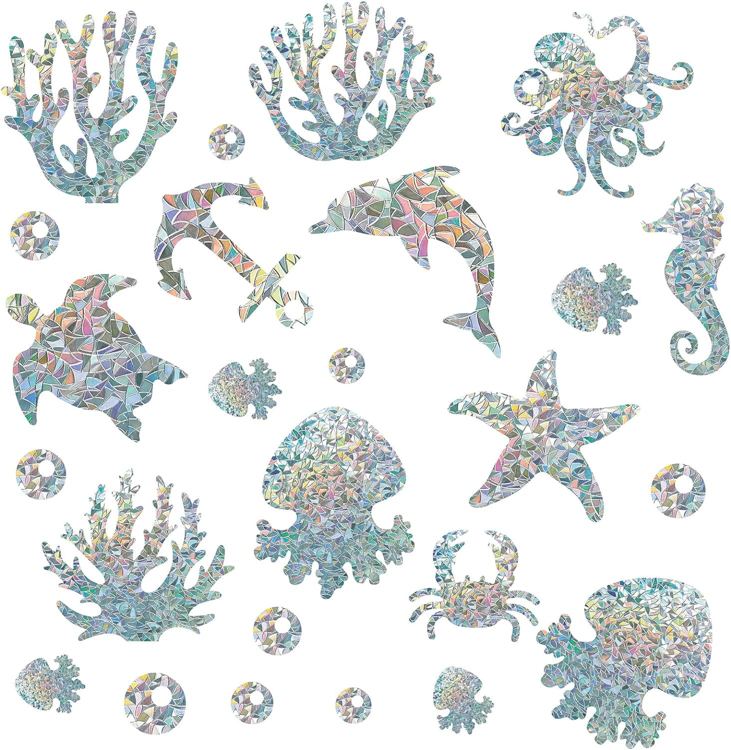 DIY 25PCS Sea Animal Window Decals Turtle Static Glass Sliding Door ...