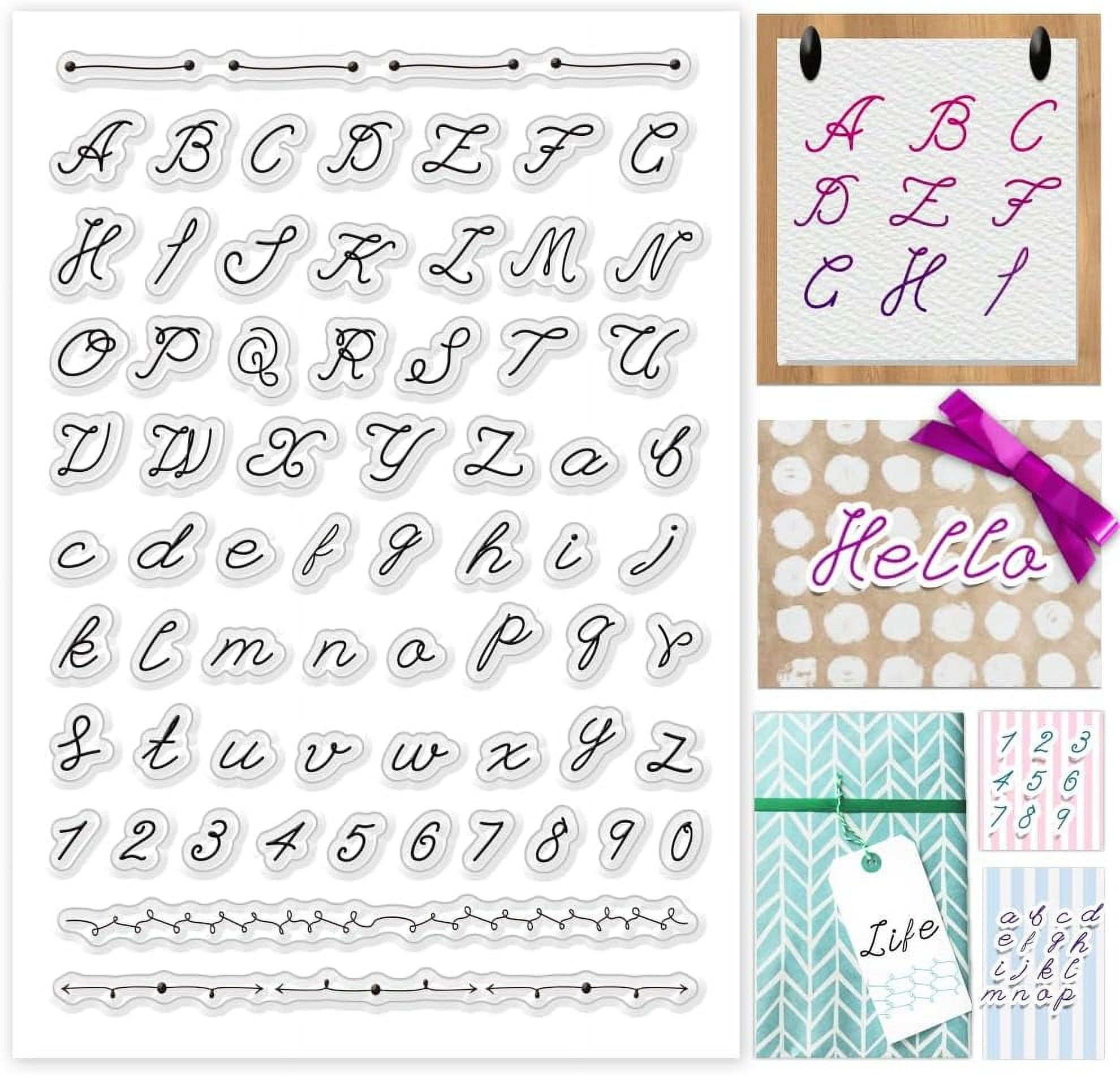 DIY 26 Alphabet Transparent Seal Stamps Capital Lowercase Letters Clear ...