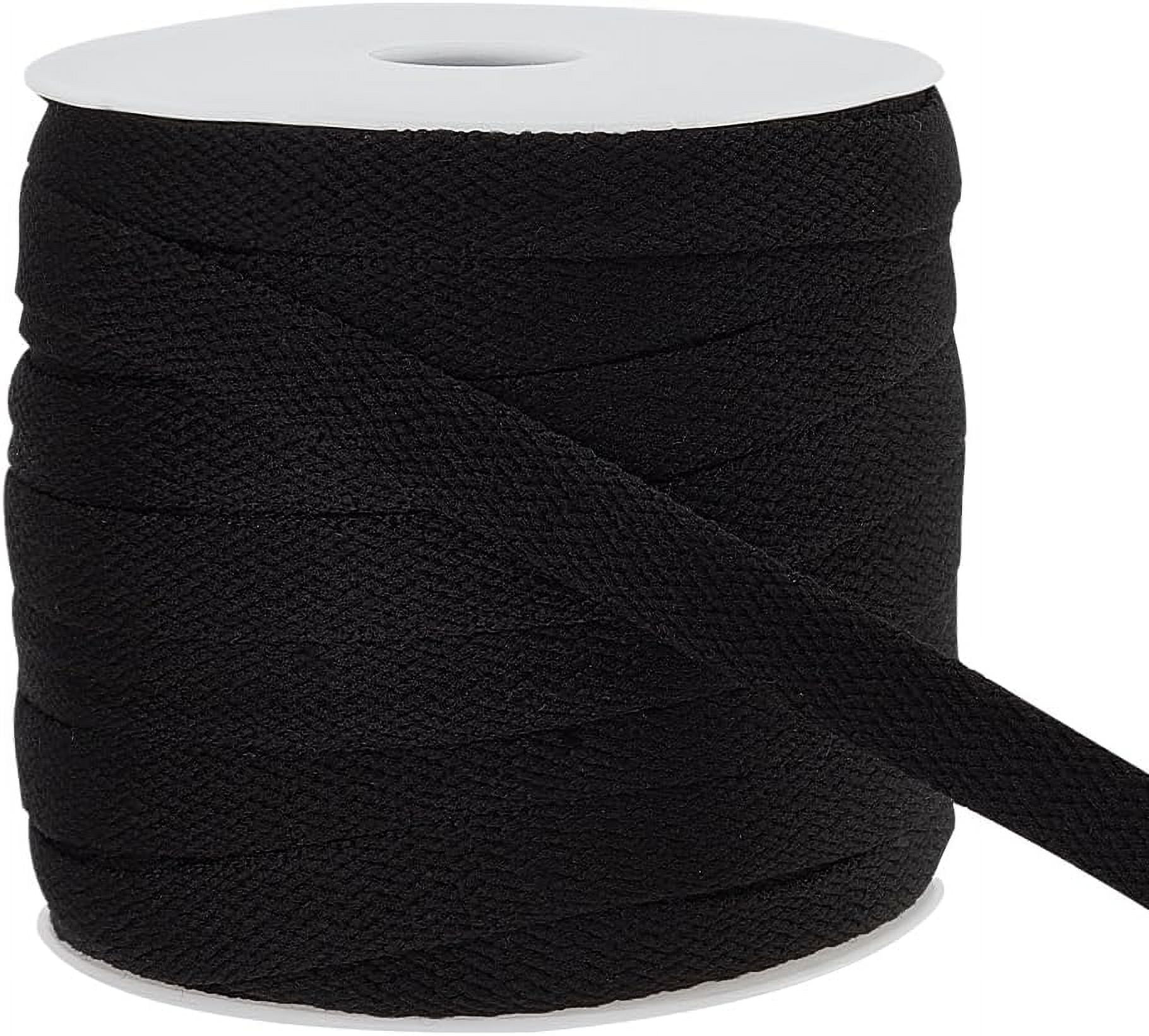DIY 27 Yards Flat Drawstring Rope Replacement 8.7mm Wide Black Soft ...