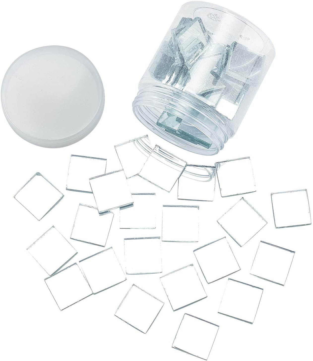 DIY 280g 1 inch Square Glass Mirror Tiles Mini Glass Decorative Mosaic Tiles for Home Decoration ...