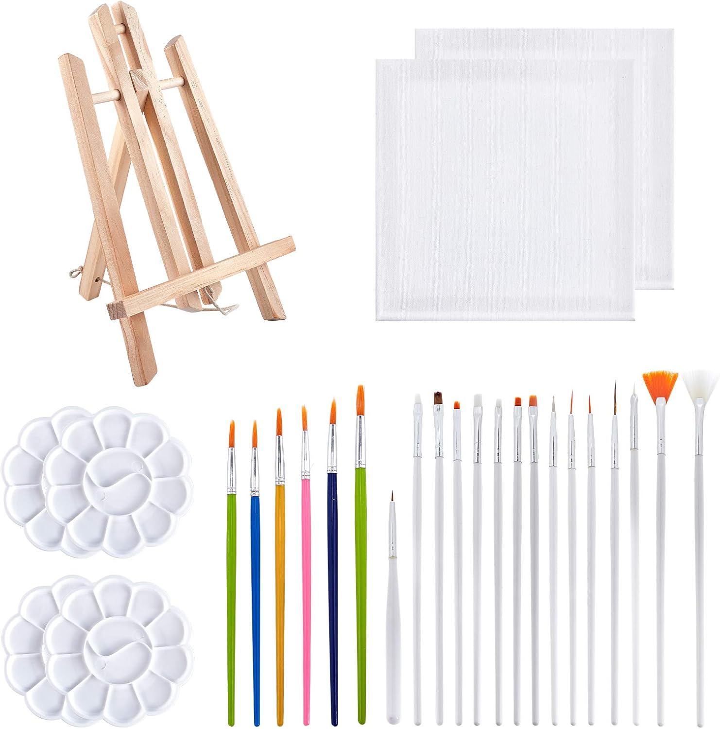 DIY 29 Pcs Painting Drawing Kits with 2 Pcs Folding Pine Wood Tabletop ...