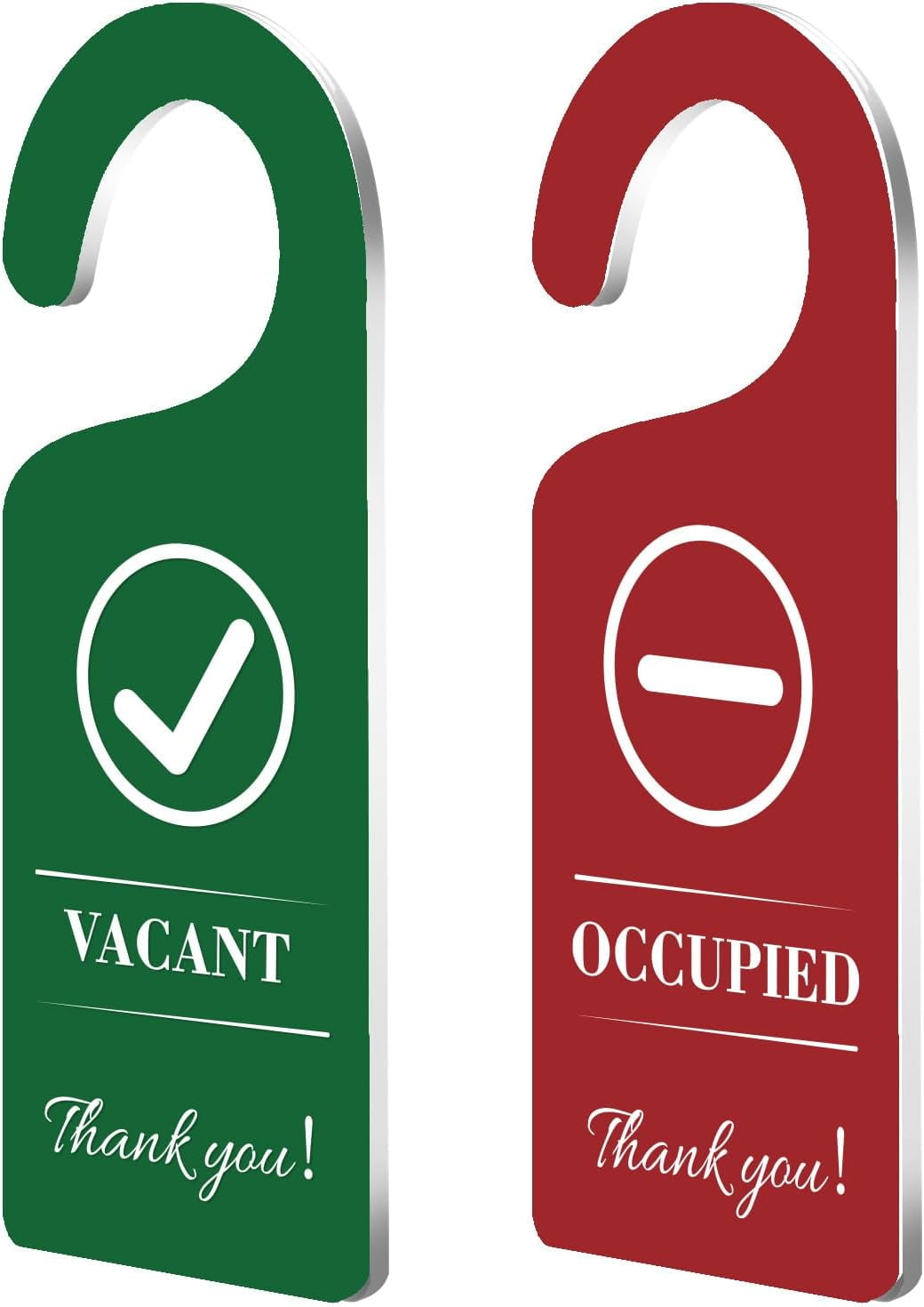 DIY 2Pack Vacant Occupied Door Hanger Sign Engraved Acrylic Door Sign ...