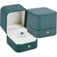 DIY 2Pcs Leather Ring Bearer Box Vintage Green Jewelry Ring Boxes ...