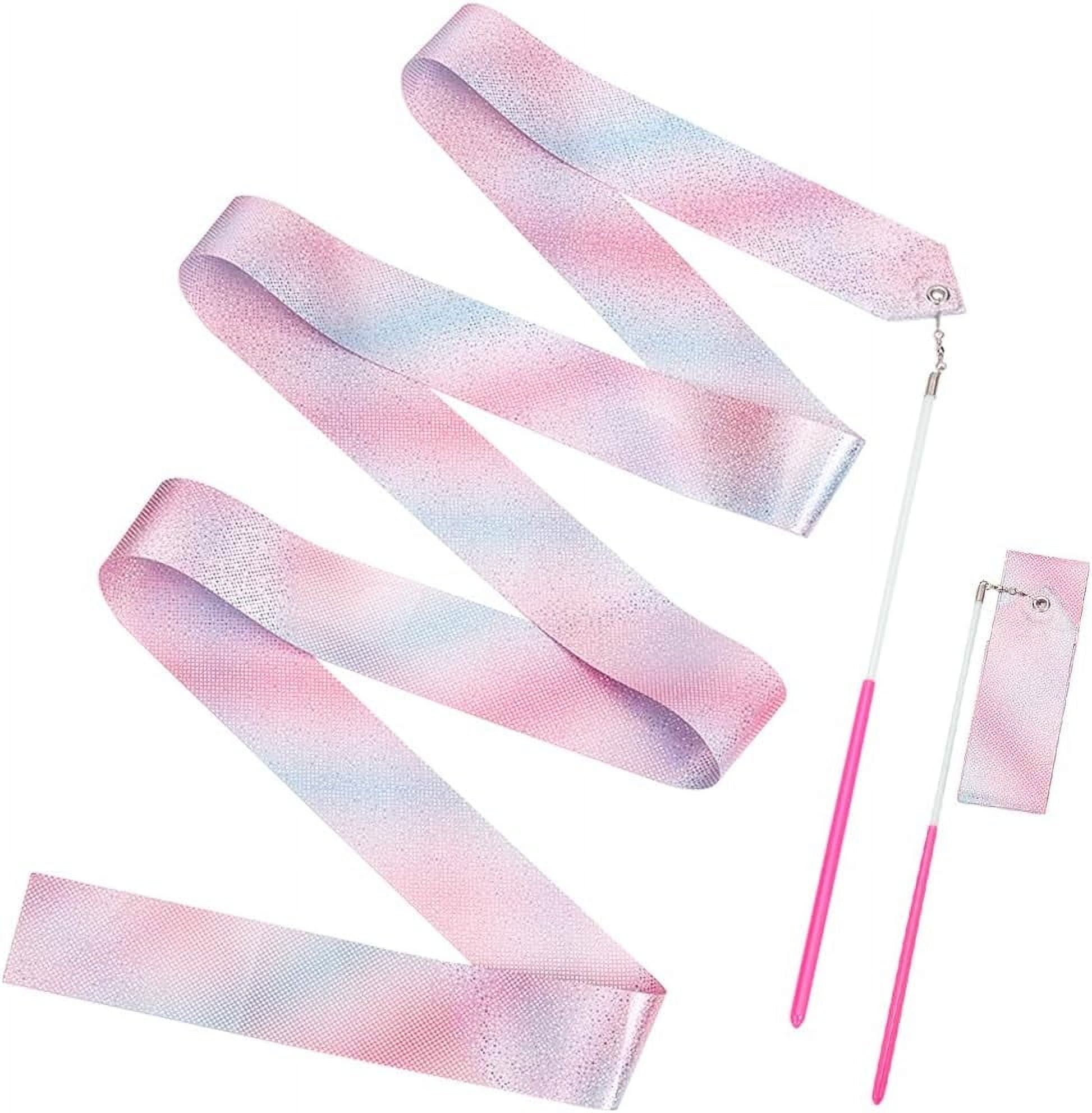DIY 2Pcs Polycotton Dance Ribbons Sparkling Gymnastic Ribbons Rhythmic ...