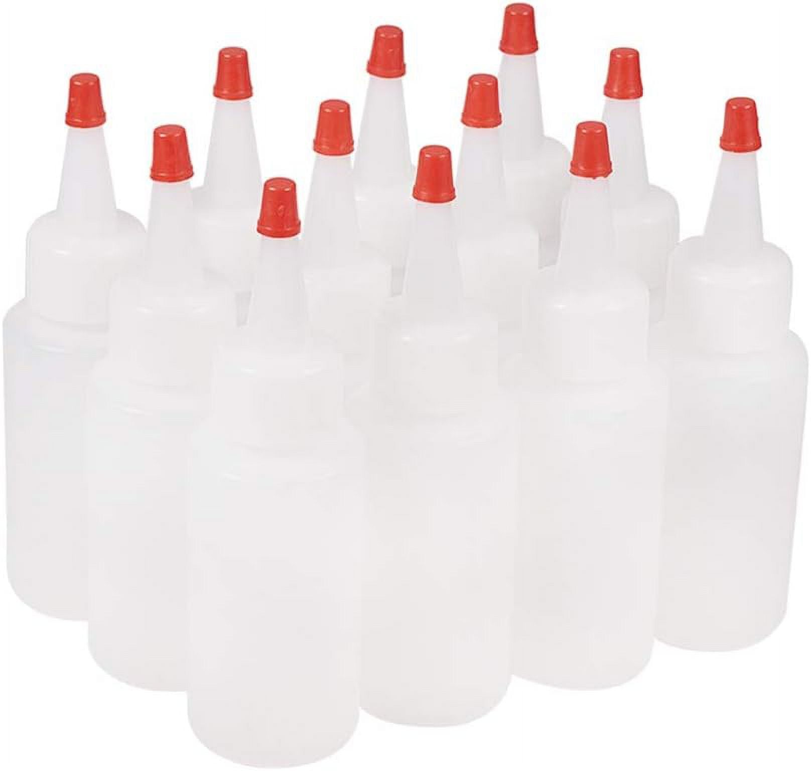 DIY 2oz 12Pack Plastic Open Nozzle Squeeze Bottles with Red Tip Caps ...