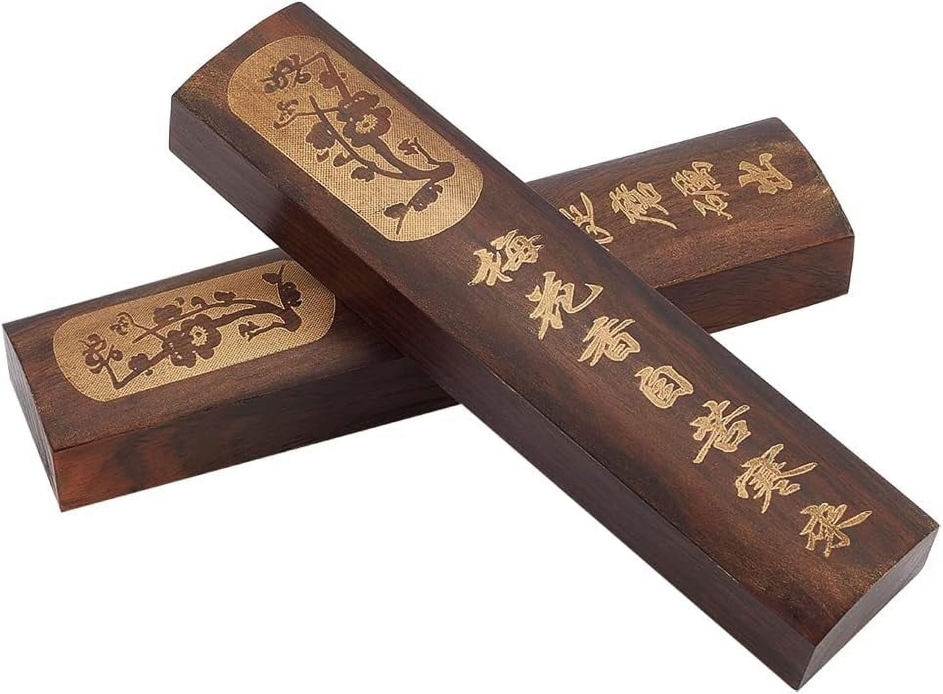 DIY 2pcs Chinese Calligraphy Paperweight Wooden Paper Weight Cast Map ...