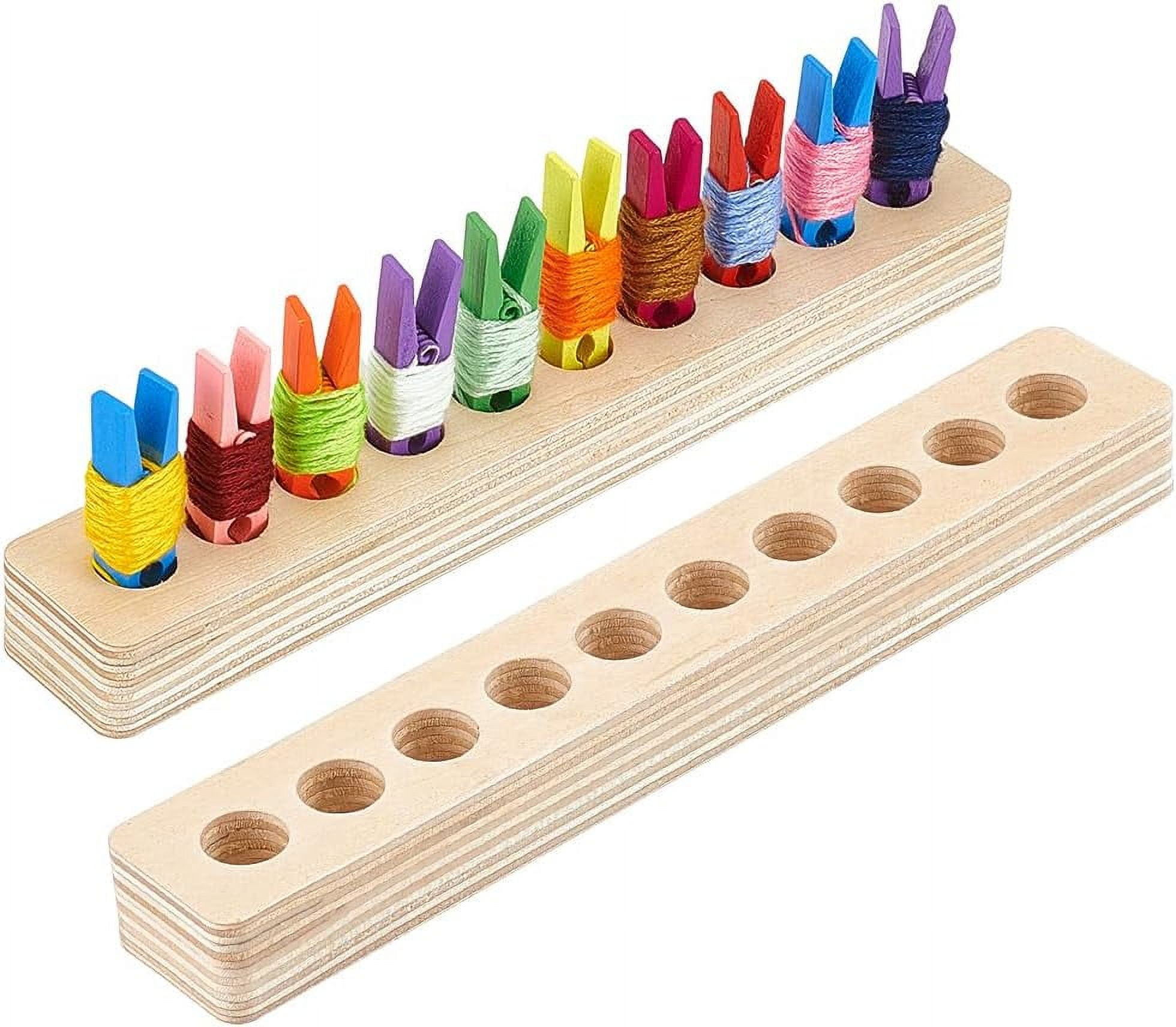 DIY 2pcs Wood Embroidery Floss Organizer 7.4x1.1 inch 10 Slot Floss ...