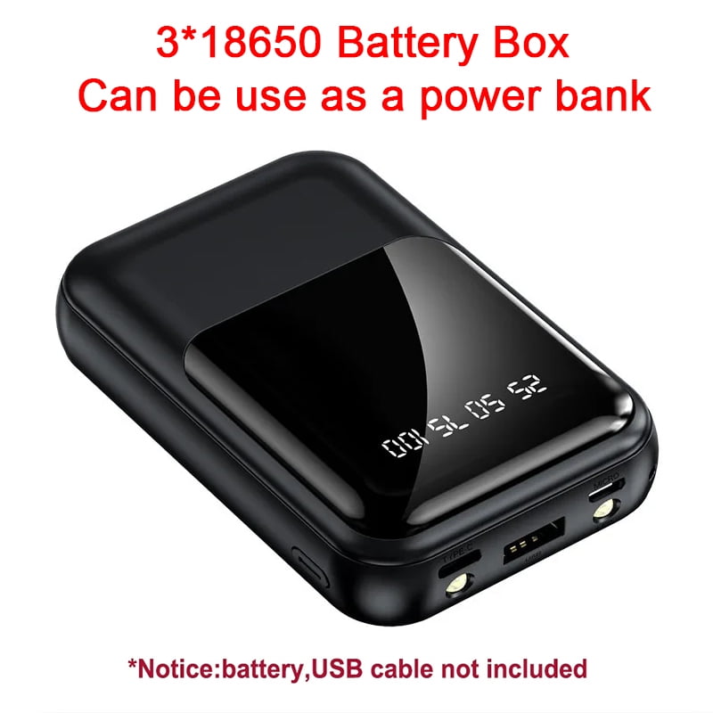 DIY 3*18650 battery box power bank cases holder USB type C micro USB ...
