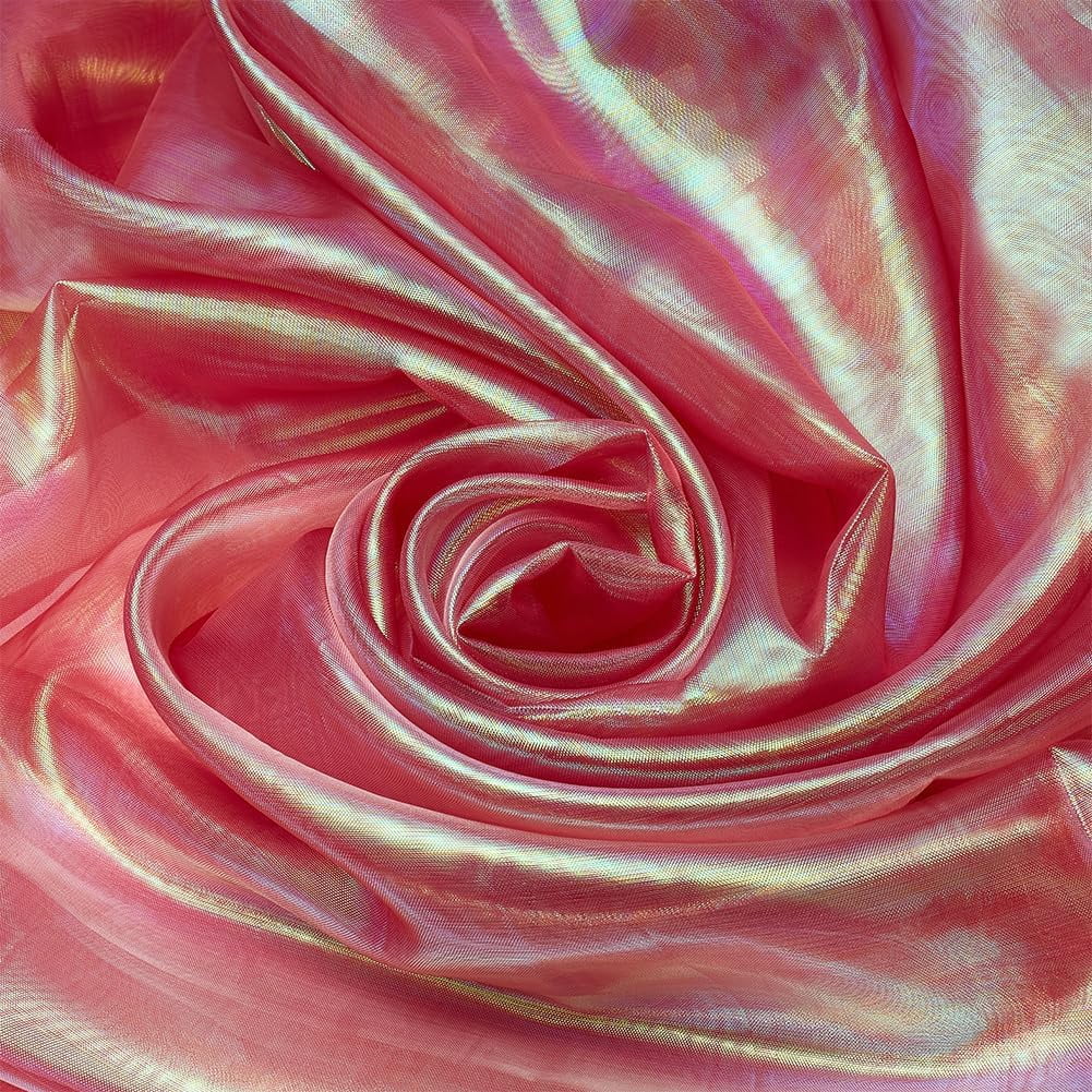 DIY 3.3 Yards Organza Fabric Rainbow Gradient Lace Iridescent ...