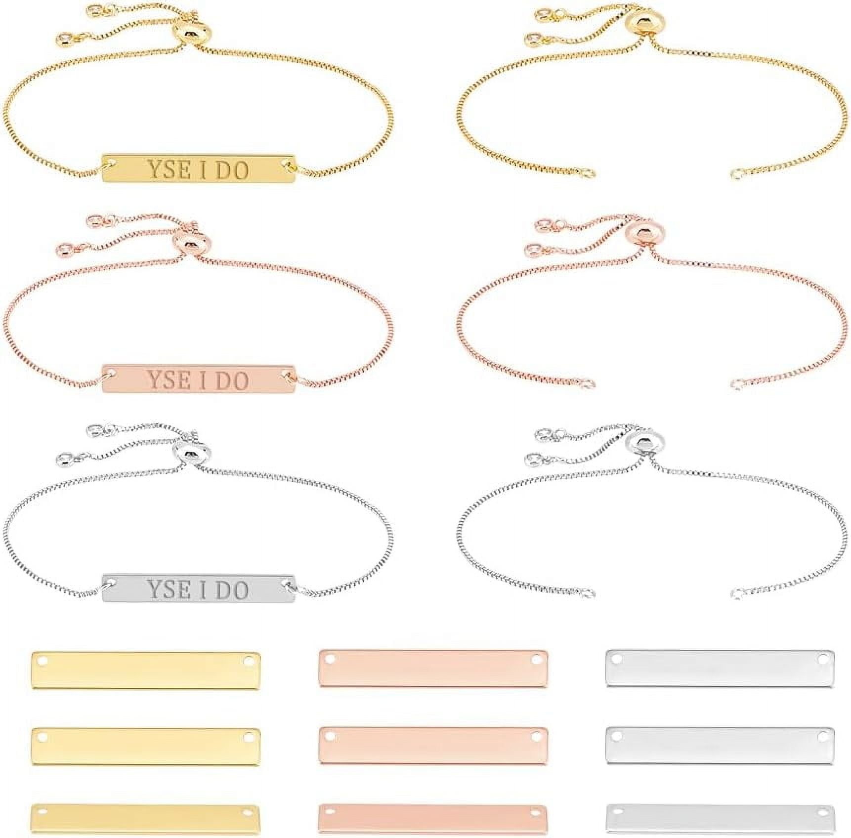 DIY 3 Colors Engravable Bracelets DIY Kit Including Rectangle ...