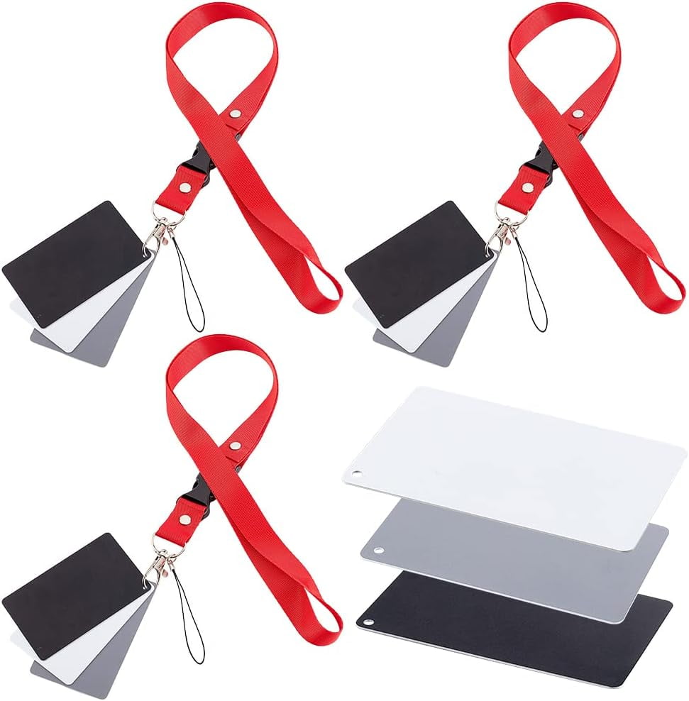 DIY 3 Sets White Balance Grey Cards 18% Gray Black Cards Custom Color ...