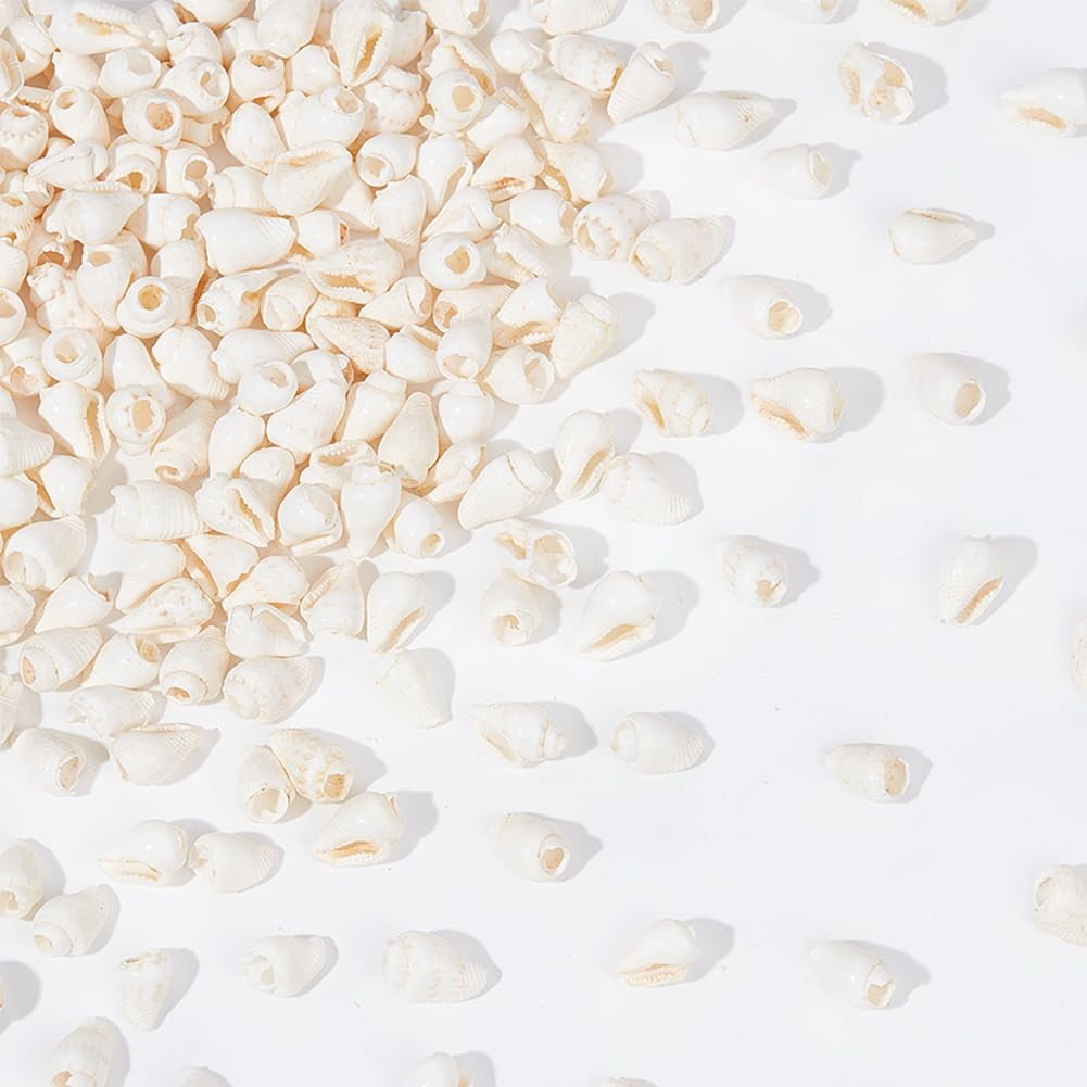 DIY 3 Strands Natural Sea Shells Beads 480 Pcs Ocean Spiral Seashells ...