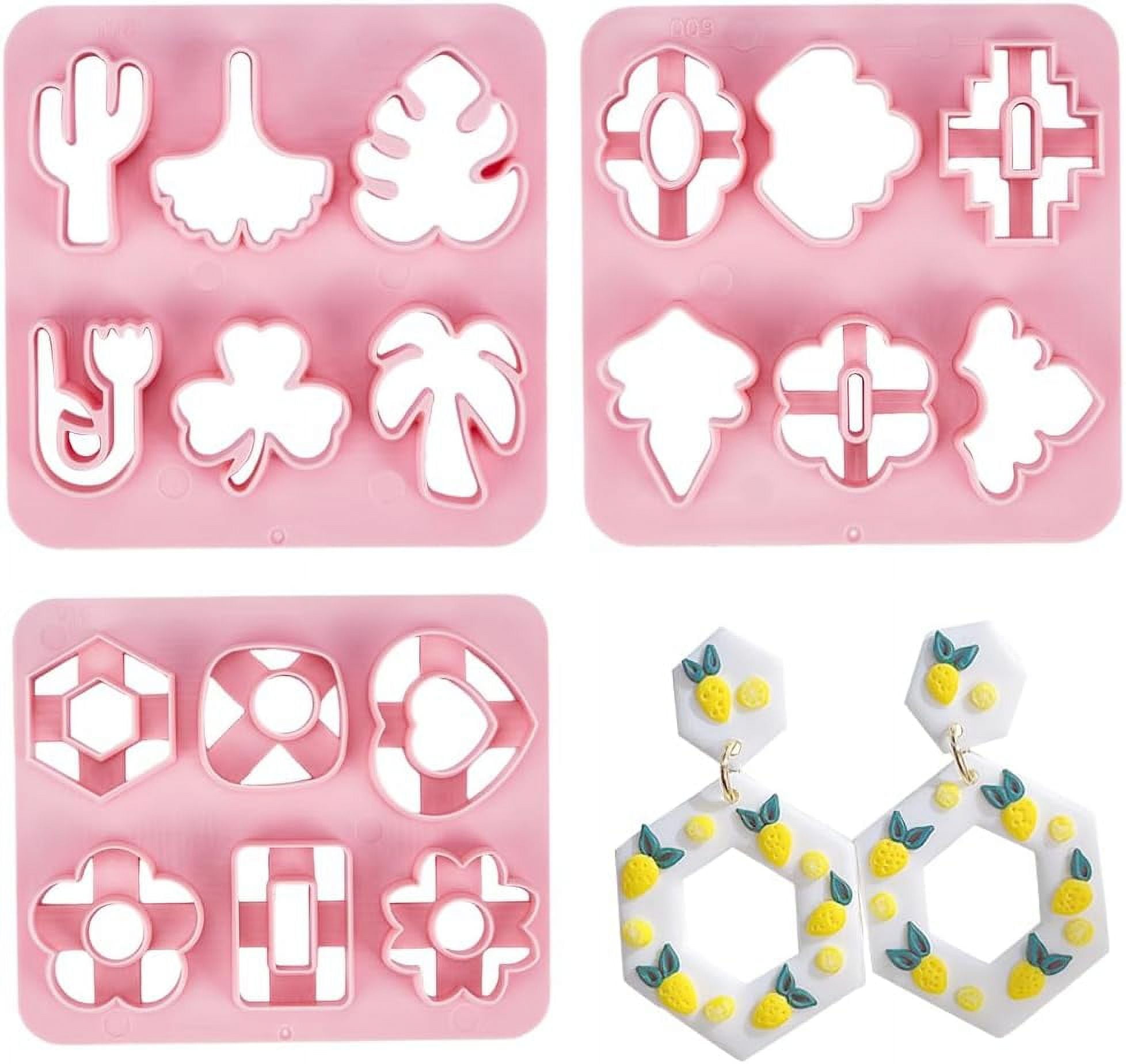 DIY 3 Styles Clay Cutters Polymer Clay Earring Cutter Sets Cutting Dies ...