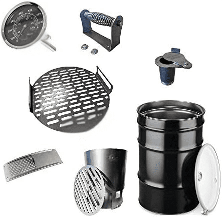DIY 30 Gallon Premium UDS Smoker Kit COMPLETE with DRUM, Charcoal ...