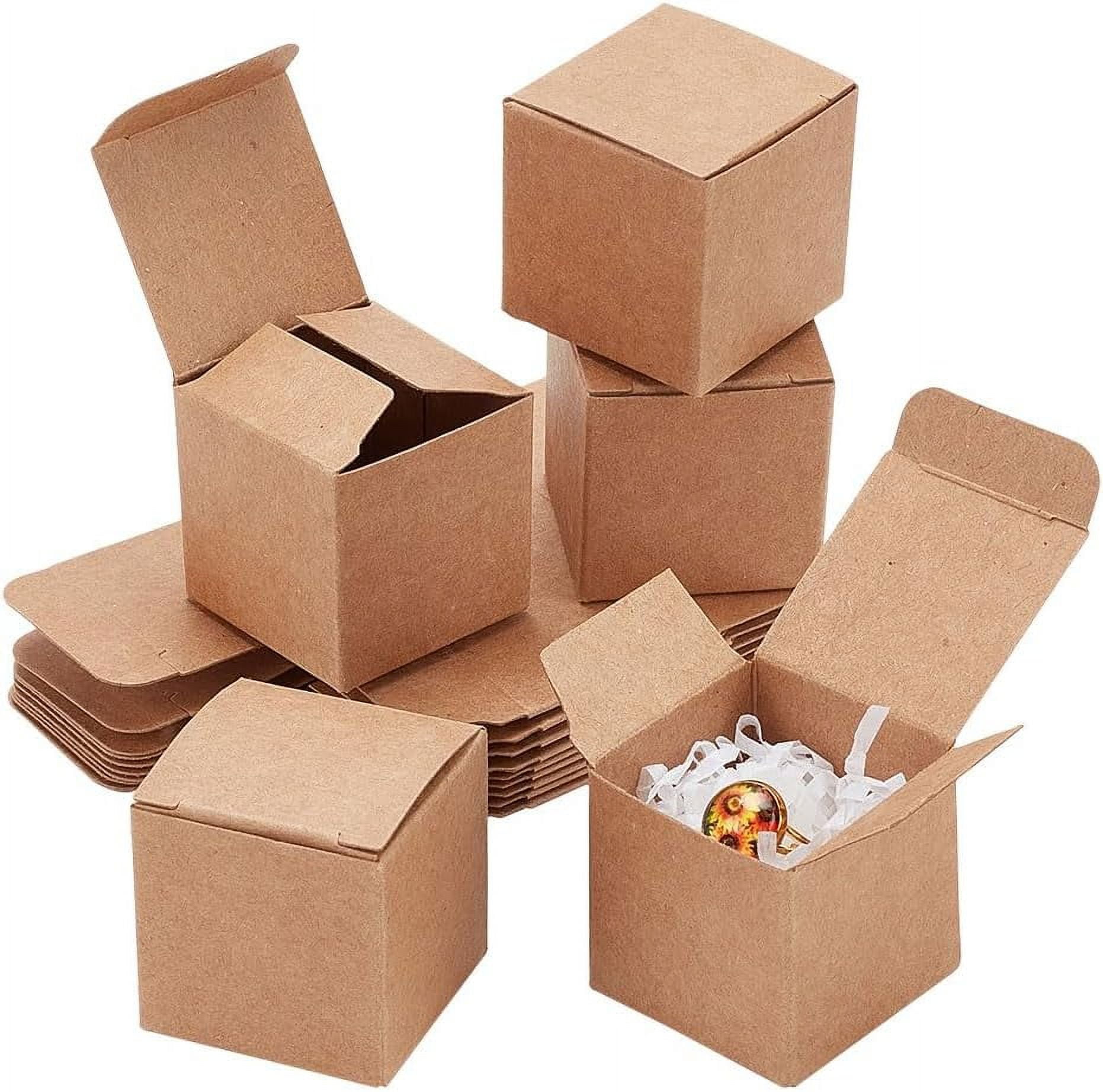 DIY 30 Pack Kraft Paper Boxes 1.6x1.6x1.6 inch Gift Box Brown Square ...