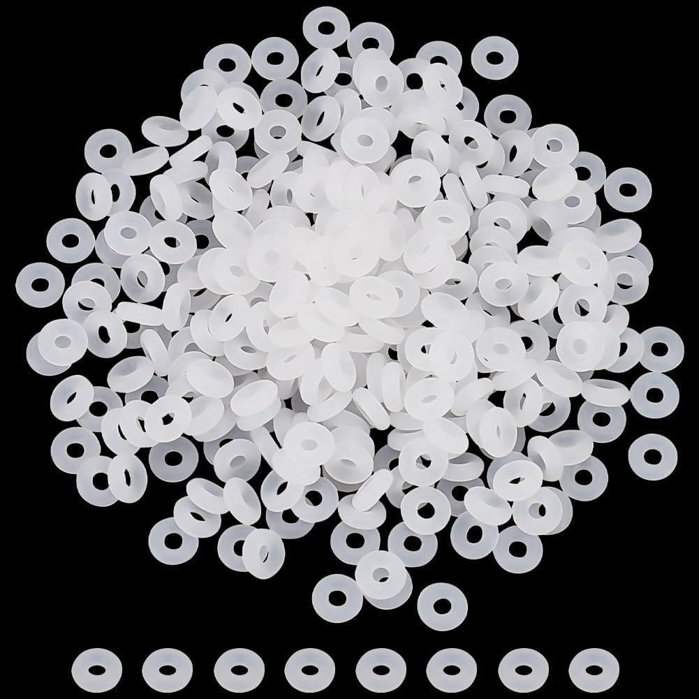 DIY 300 Pcs Silicone Bead Stoppers 6mm Clear Bead Stoppers Donut ...