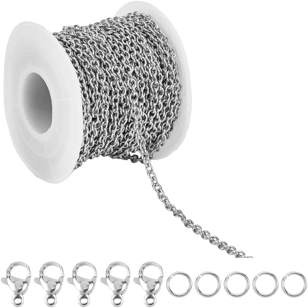 DIY 304 Stainless Steel Cable Chains Necklaces Making Kits Stainless ...