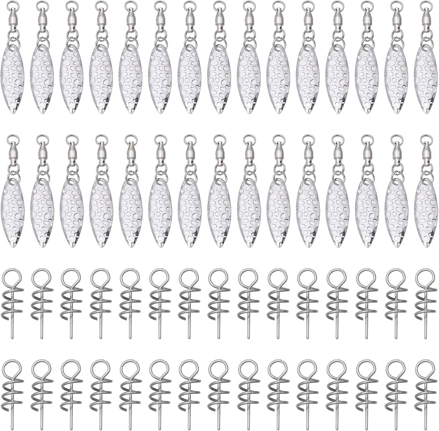 DIY 30PCS Spinner Blades with Ball Bearing and 30PCS Fishing Spring ...