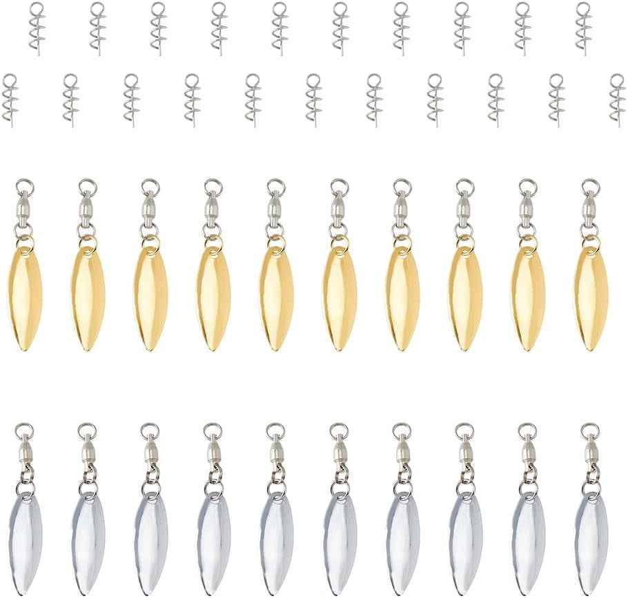 DIY 30Pcs 2 Colors Tail Spinners Colorado Willow Blades with 30Pcs ...