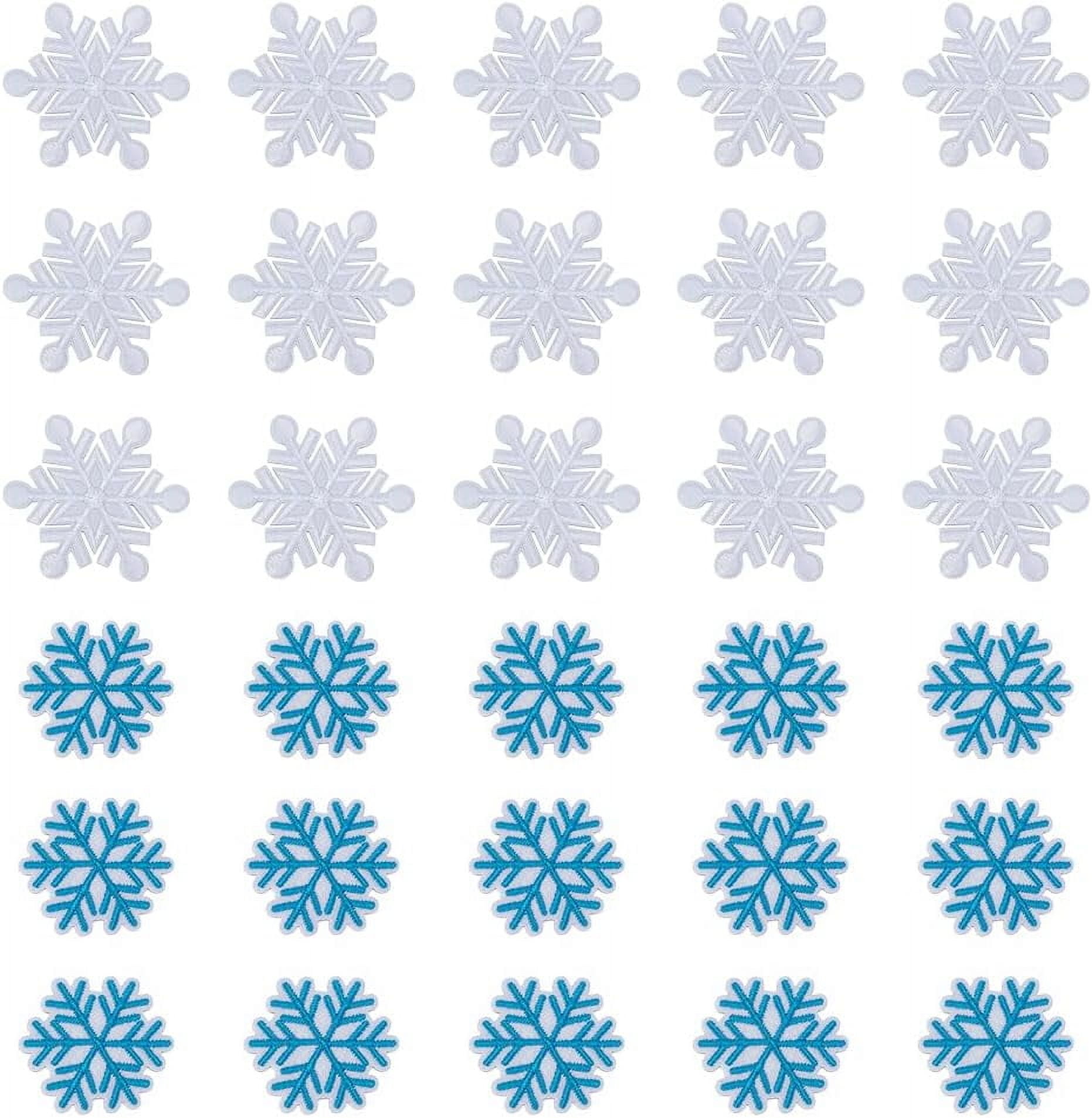 DIY 30Pcs 2 Styles Christmas Embroidered Patches Snow Sew on Patches ...