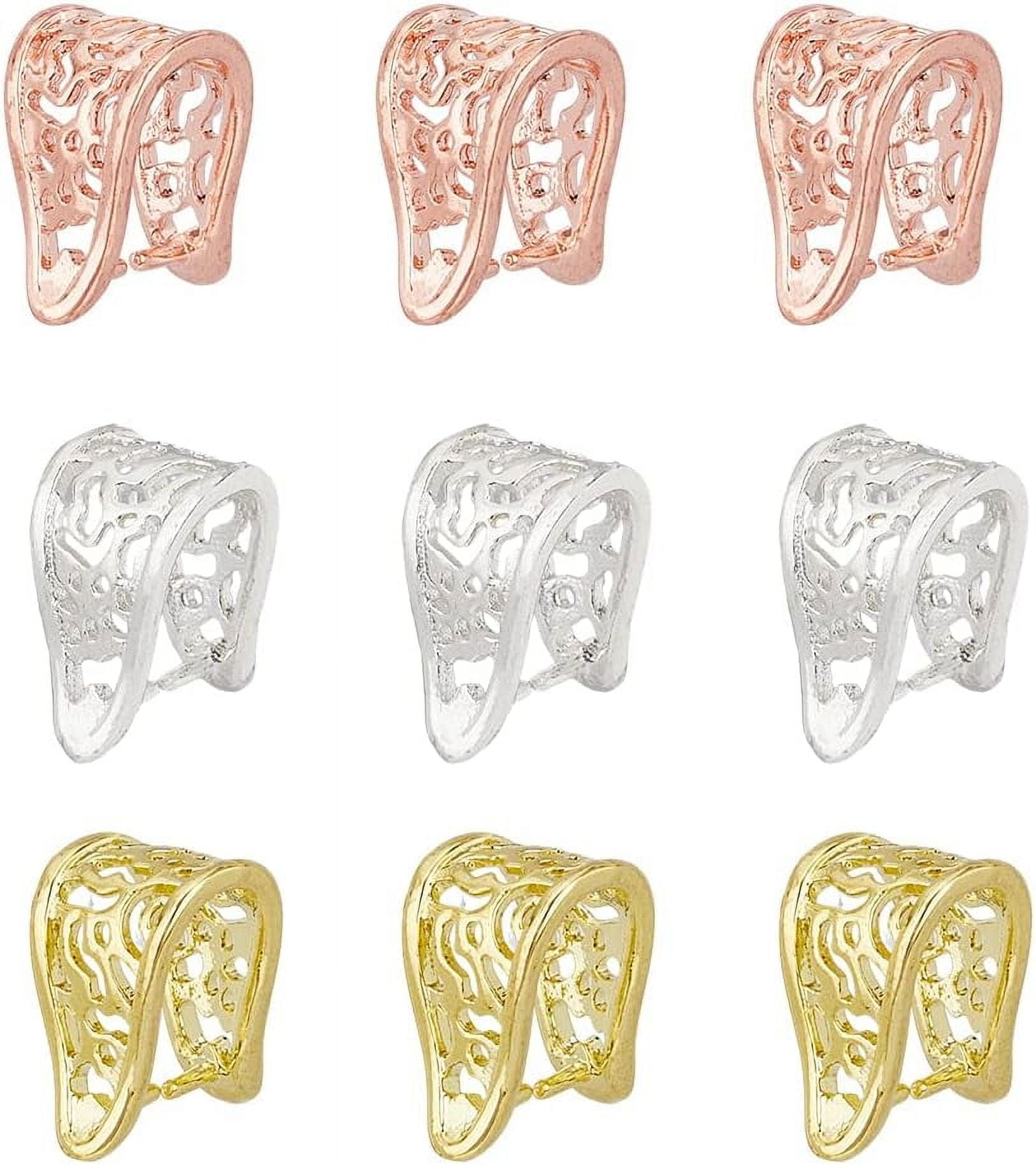 DIY 30Pcs 3 Colors Brass Pinch Bails Snap on Bails Bead Pendant ...