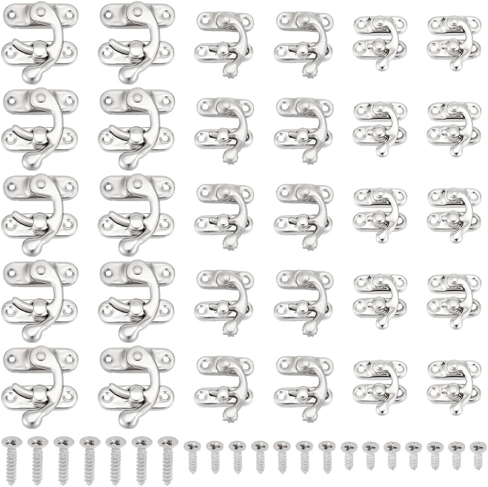 DIY 30Pcs 3 Styles Jewelry Box Latch Hook Clasp Jewelry Box Hardware ...