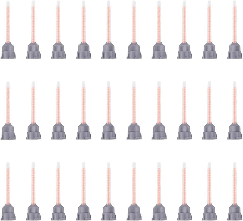 DIY 30Pcs Plastic Epoxy Mixing Nozzle Tips Orange AB Glue Mixing Tube ...