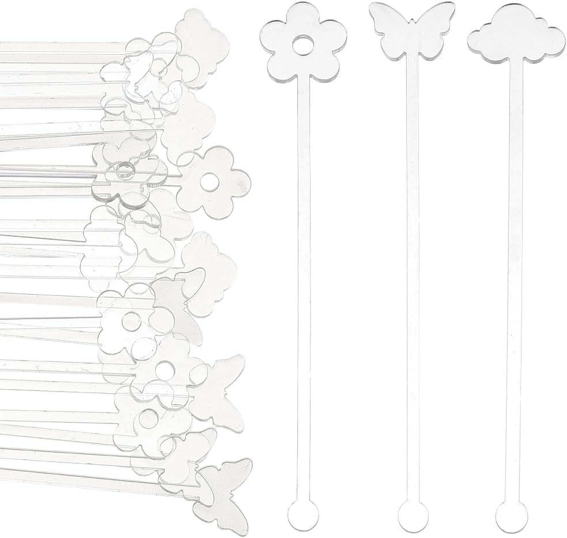 DIY 30pcs Acrylic Drink Stirrers Butterfly Cocktail Stirrer 3 Styles ...