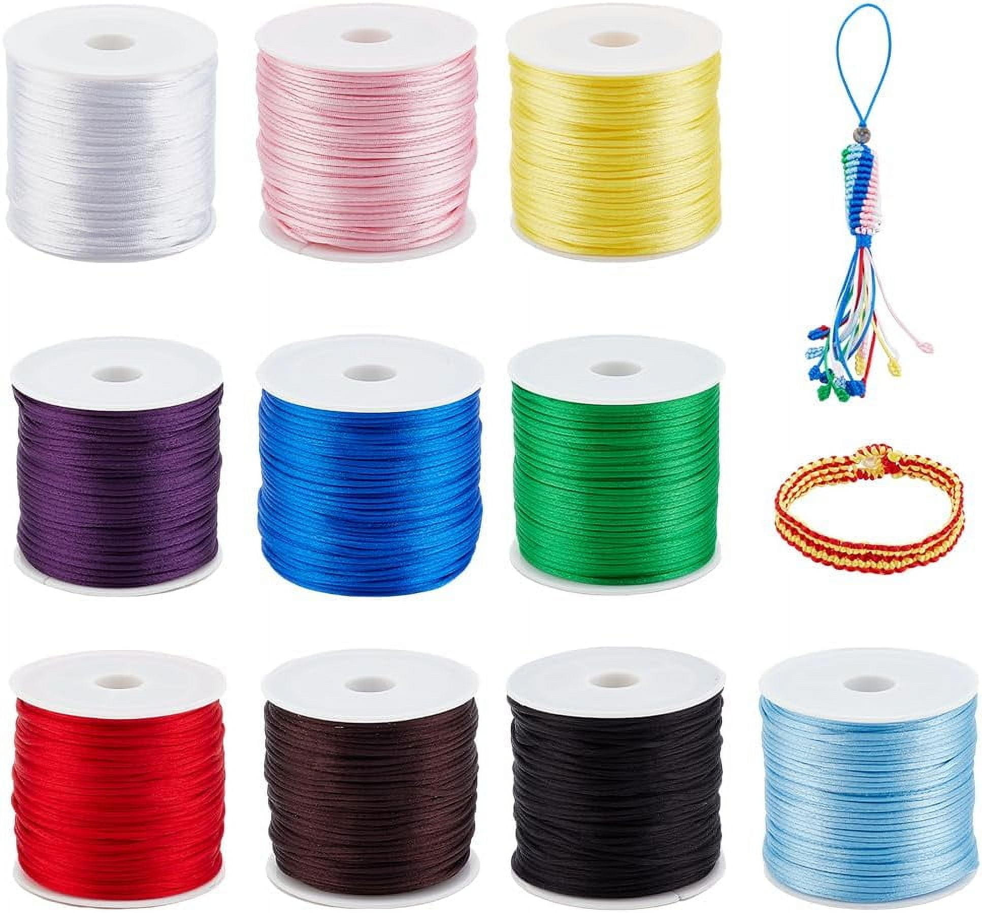 DIY 328 Yards 1mm Satin Nylon String Rattail Cord Satin Silk Cord ...