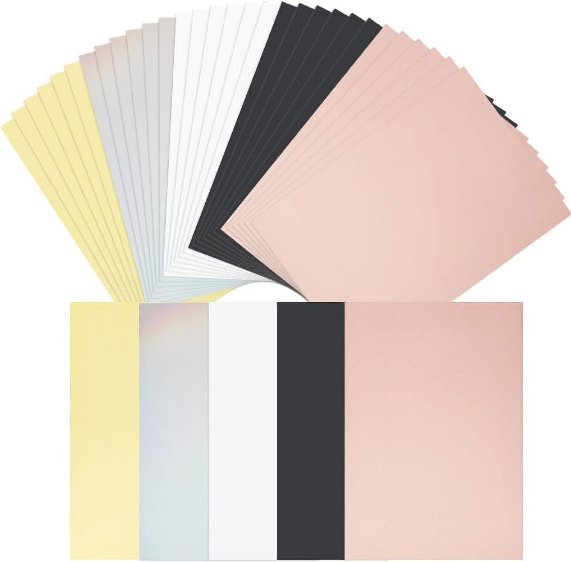 DIY 35Pcs 5 Colors Metallic Cardstock Paper Sheets A4 Rectangle Thick ...
