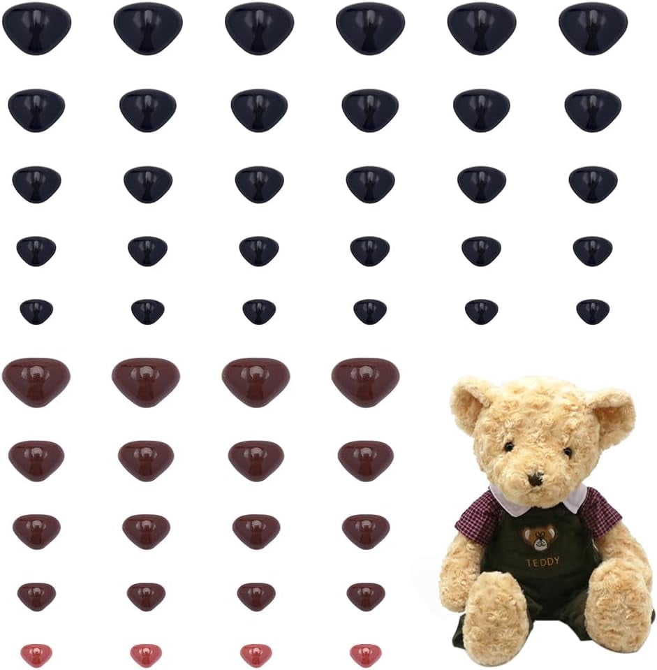 DIY 380pcs Safety Nose Cabochons 5 Sizes Craft Triangle Nose Plastic ...
