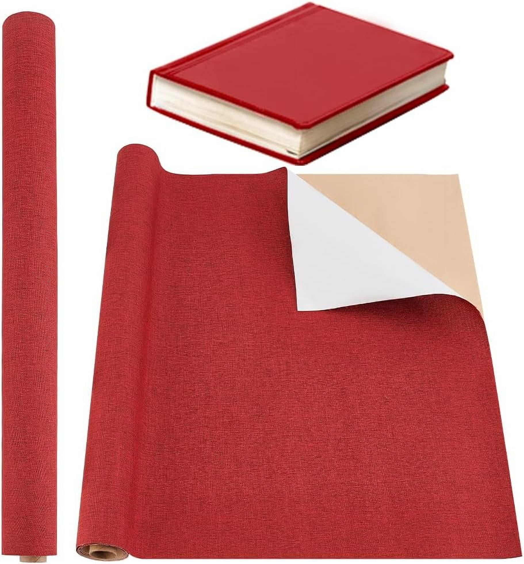 DIY 39.4x16.9 Inch Dark Red Self-Adhesive Book Binding Cloth 0.3mm ...