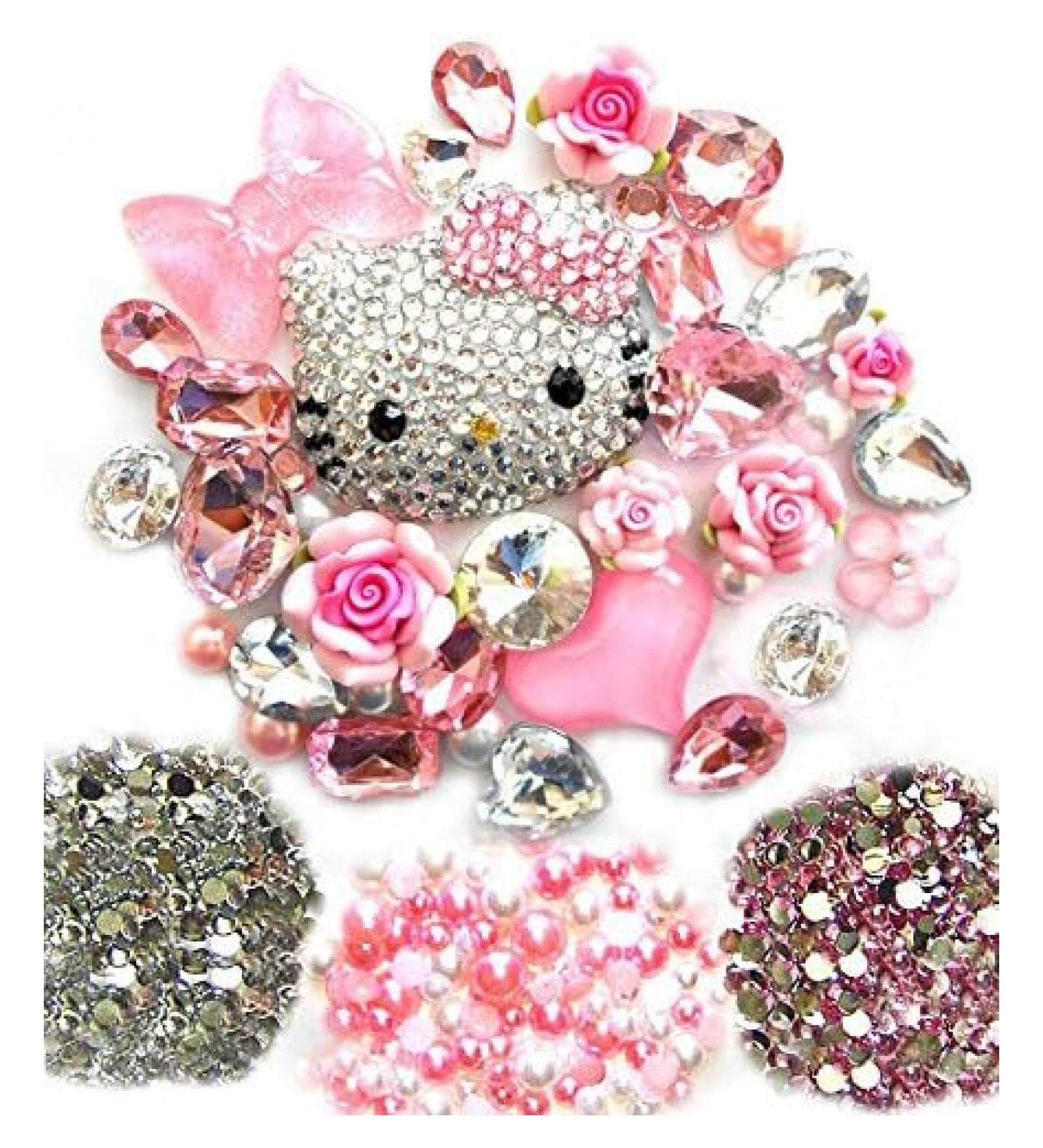 DIY 3D Blinged Out Kitty Inspired Cell Phone Case Resin Cabochons Deco ...