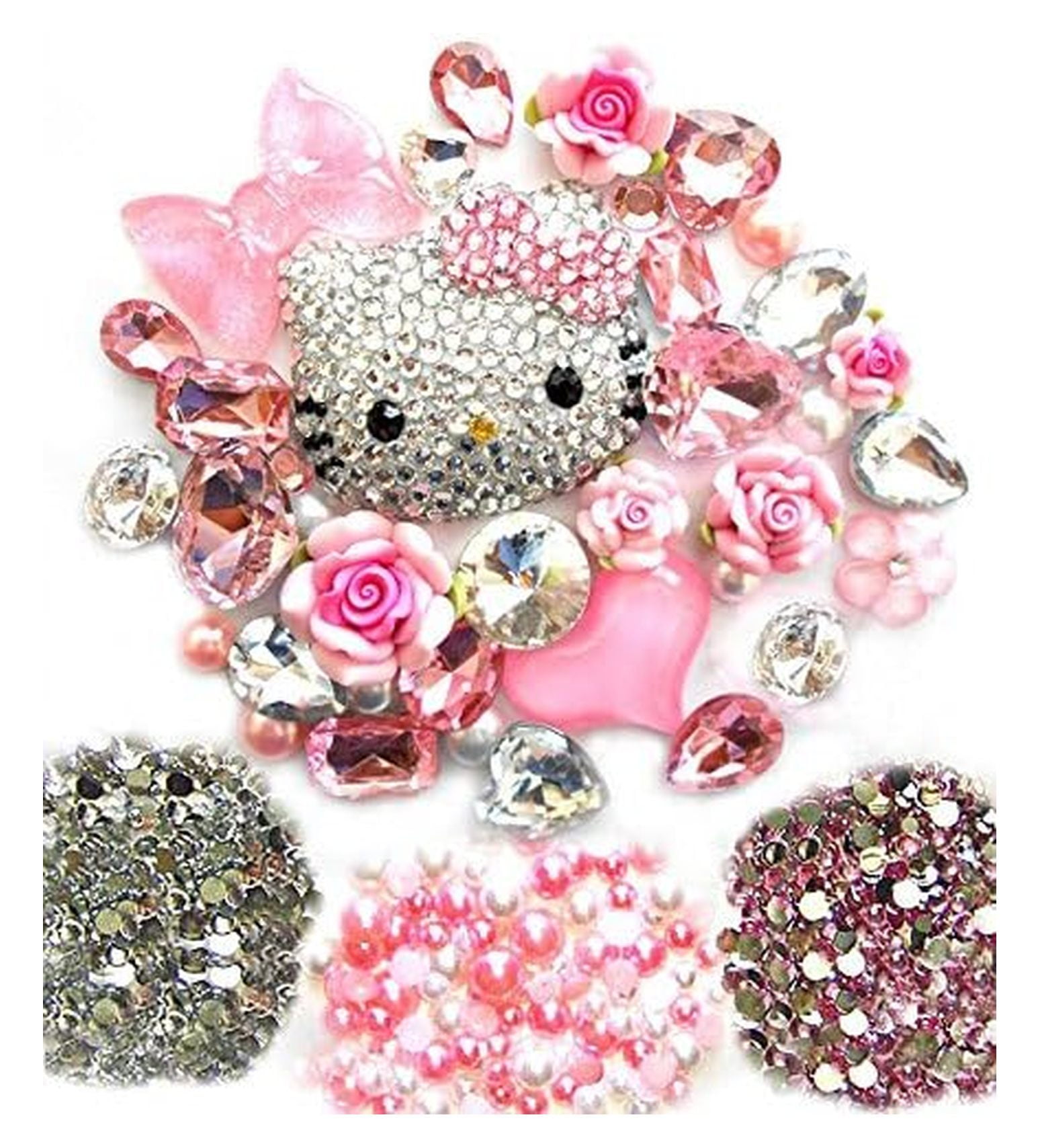 DIY 3D Blinged Out Kitty Inspired Cell Phone Case Resin Cabochons Deco ...