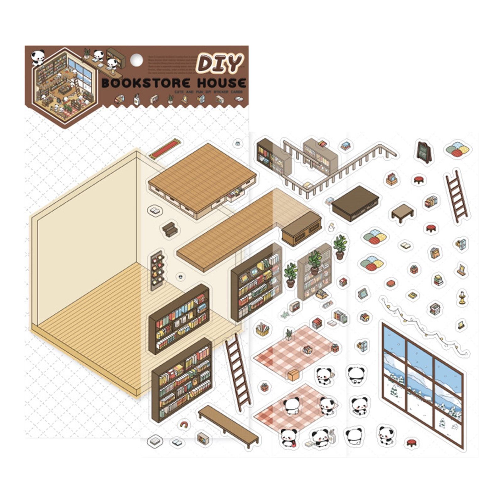 DIY 3D Cute Fun Mini House Stickers Make Your Own Mini Room Scenes ...